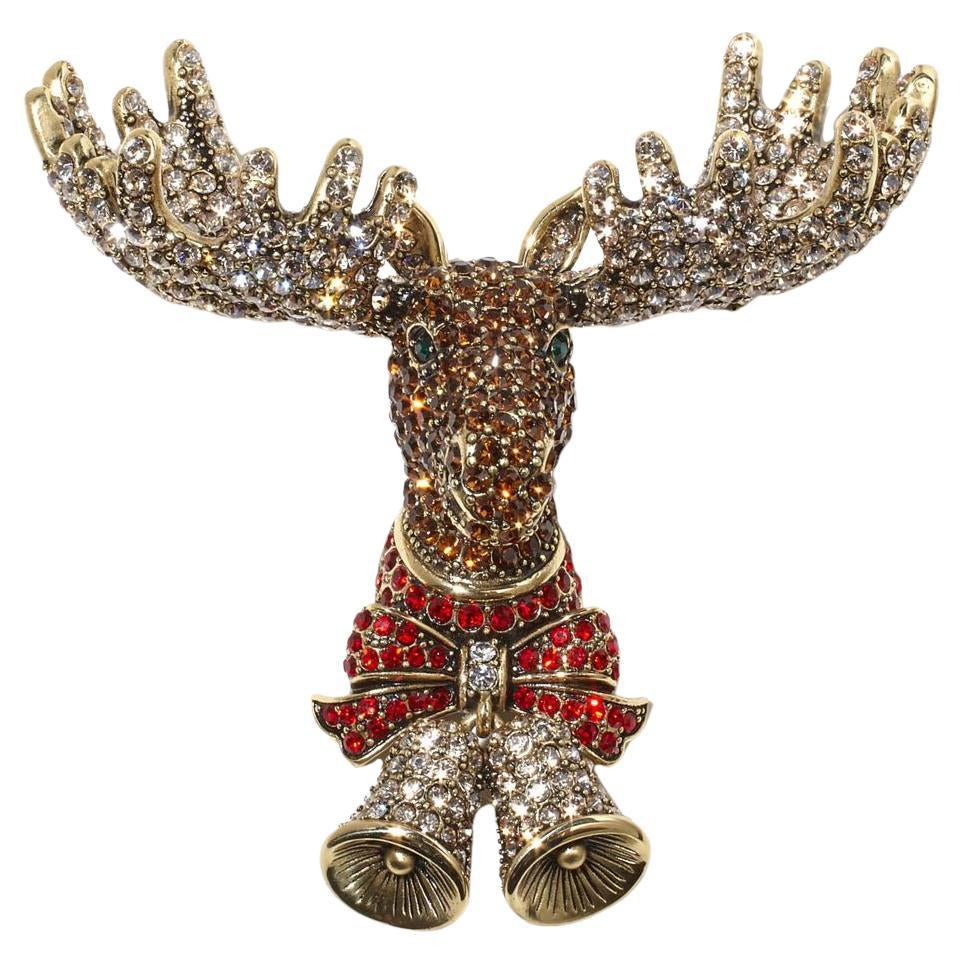 Brand New Heidi Daus Avant Garde Crystal Accented Pearl Pin Brooch For ...