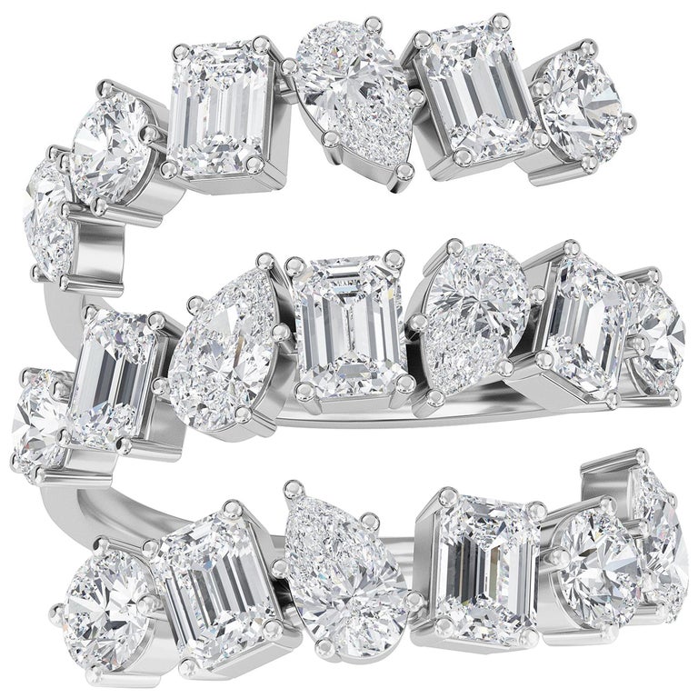 Customizable Triple Row Concoction Twist Bulky Ring by Rupali Adani ...