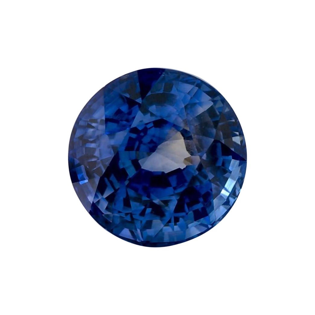 4.13 Carat Blue Sapphire Round Loose Gemstone For Sale at 1stDibs