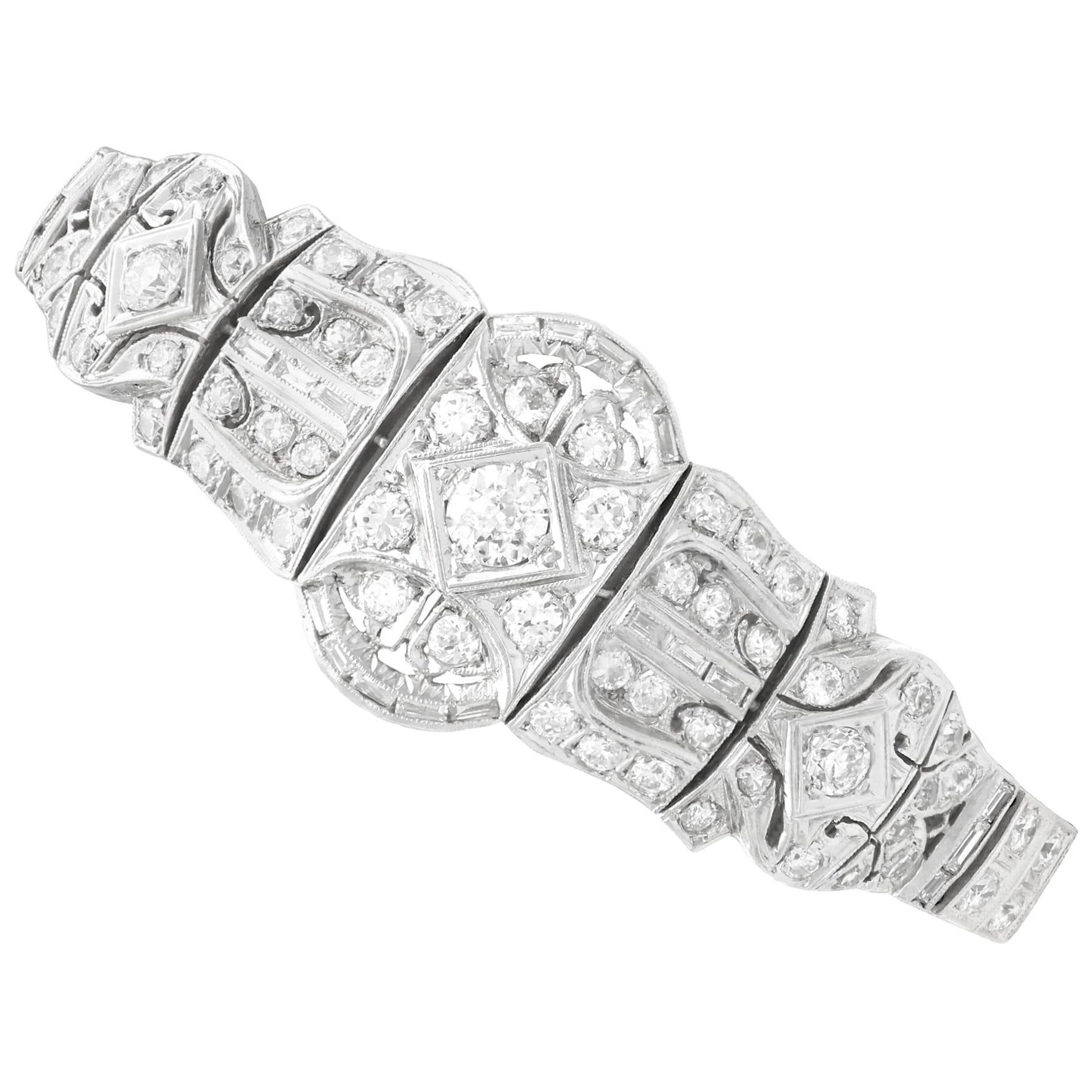 Antique 16 Carat Diamond and Platinum Bracelet For Sale at 1stDibs