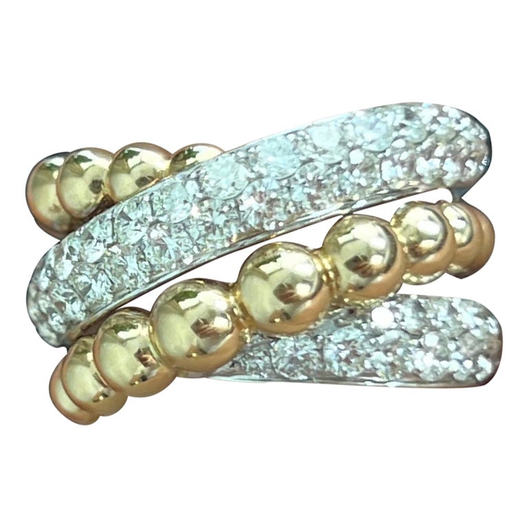 2 Tone Multi Wrap Ring For Sale at 1stDibs