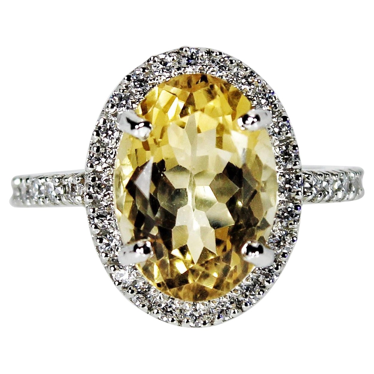 3 Carat Oval Cut Natural Citrine Ring For Sale at 1stDibs
