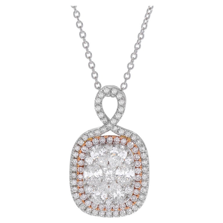 Gregg Ruth 18k White Gold, White and Pink Diamond Pendant Necklace For ...