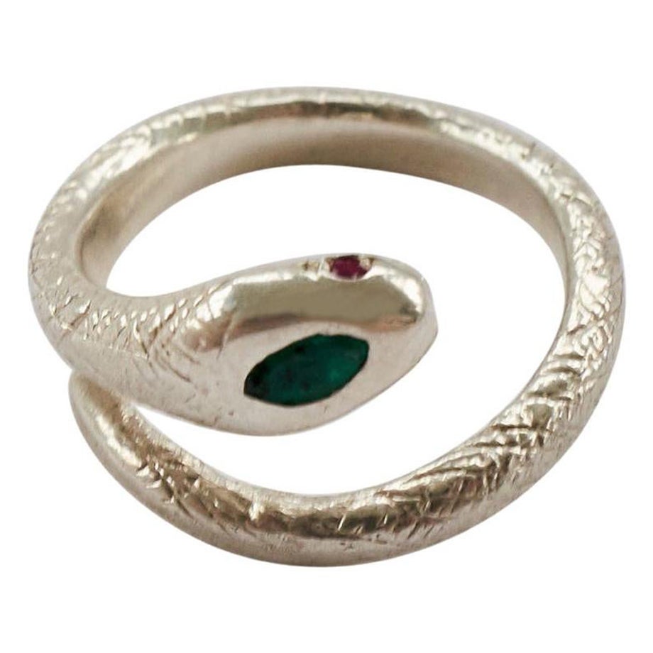 Emerald Snake Ring Victorian Style Cocktail Ring Onesie Animal Ring J ...