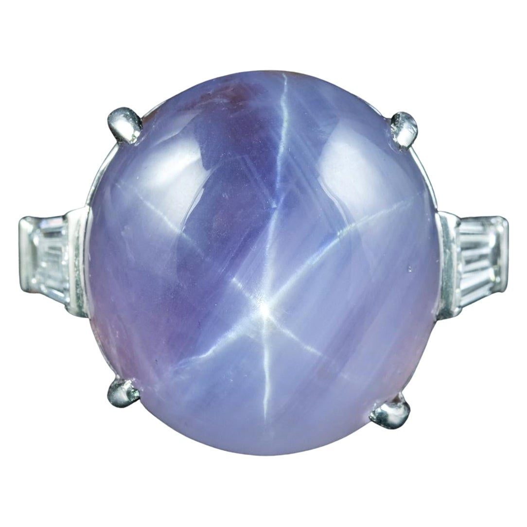 Vintage French Ceylon Sapphire Diamond Cocktail Ring 12.5 Ct Sapphire ...