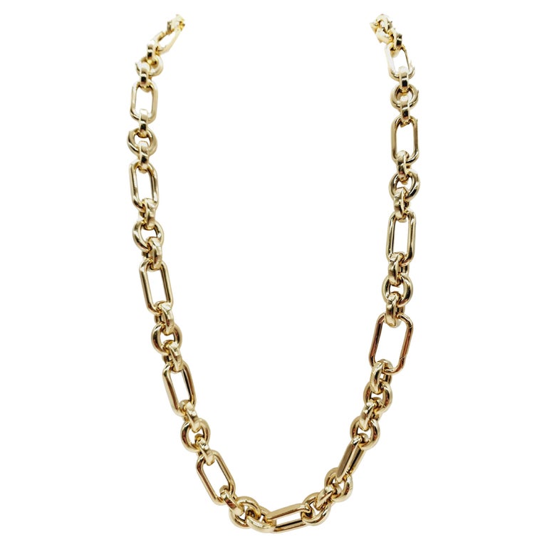 18 Karat Yellow Gold Italian Link Chain For Sale at 1stDibs