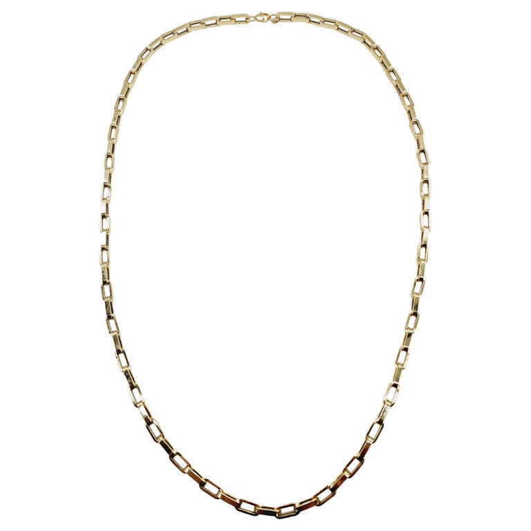 18 Karat Yellow Gold Italian Link Chain For Sale at 1stDibs