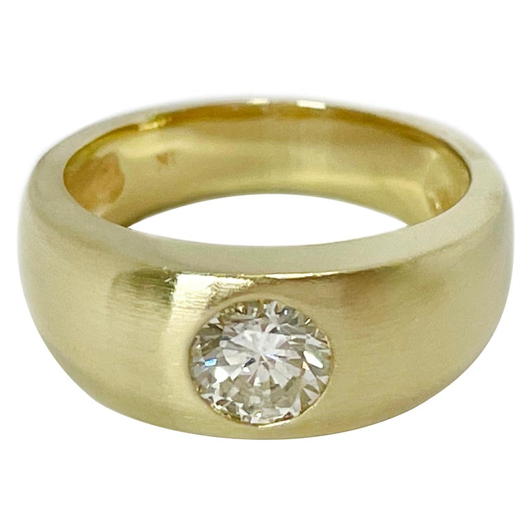 Gelbgold Solitär-Diamantring im Angebot bei 1stDibs