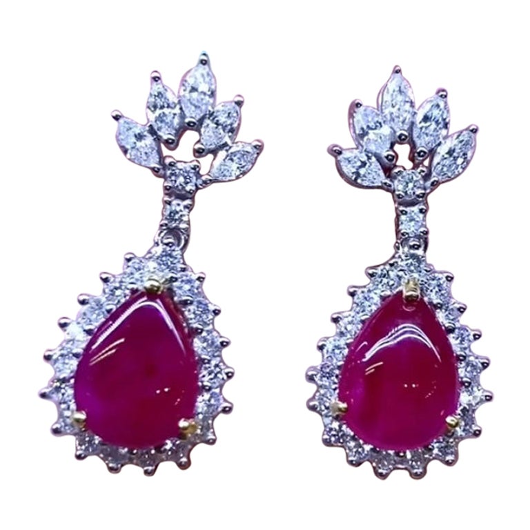 Amazing 8.61 Carats of Rubies and Diamonds on Earrings For Sale at 1stDibs