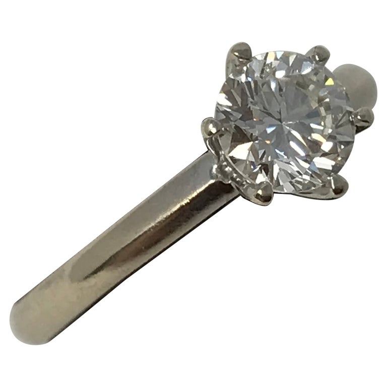 JLJ 14k White Gold Engagement Ring with 1 Carat Certified Diamond For ...