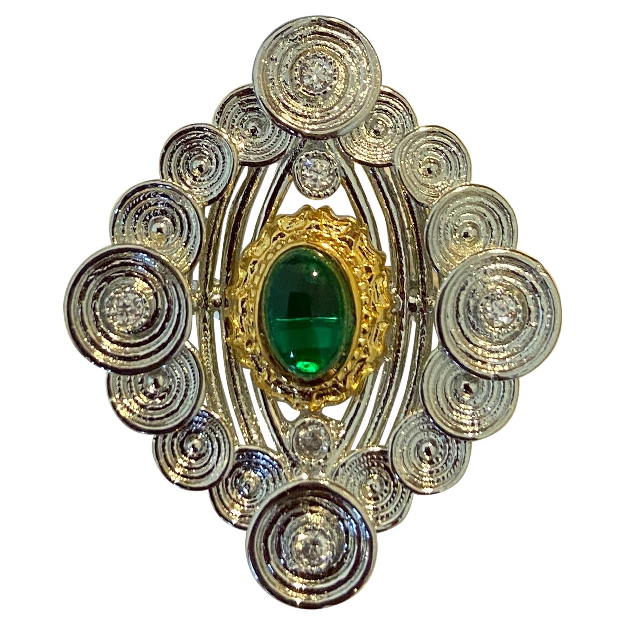 Artisanal Designer Sustainably Sourced Stone and Silver Ring For Sale ...