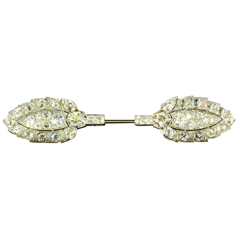 Cartier Edwardian Diamond and Platinum Antique Jabot or Cliquet Pin, c ...
