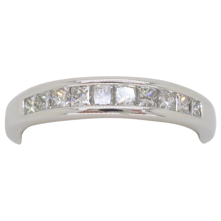Channel Set Diamond Band Made in 14k White Gold For Sale at 1stDibs