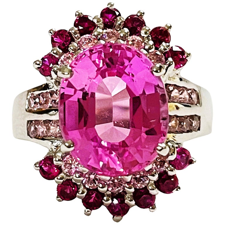 New African If 5.40 Carat Platinum Pink Tourmaline and Pink Sapphire ...