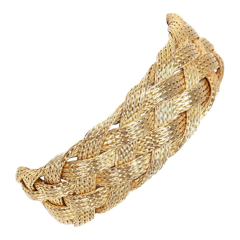 Gold Braided Bracelet For Sale at 1stDibs