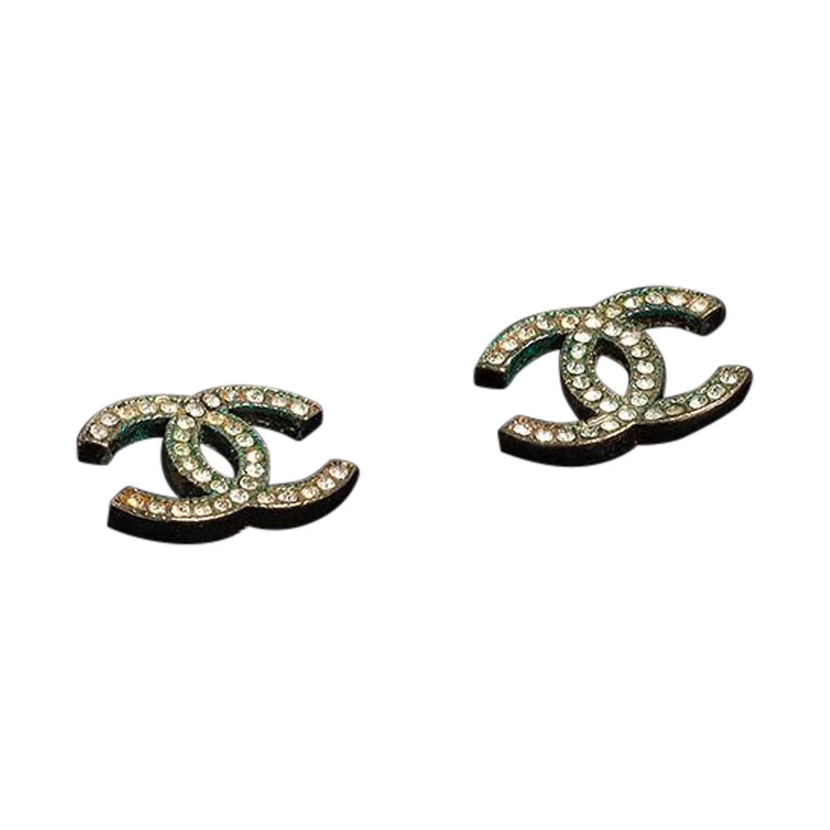 Chanel CC Gold Plated Earring, Gold Coloured Rhinestones at 1stDibs ...