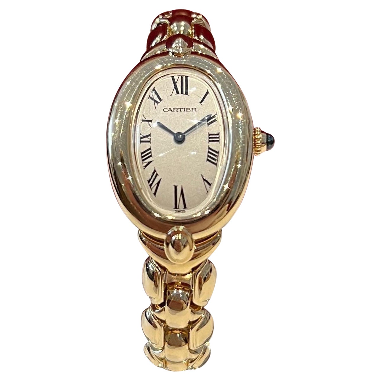 Cartier Rose Gold Baignoire Allongee Maxi Diamond Oval Watch For Sale ...