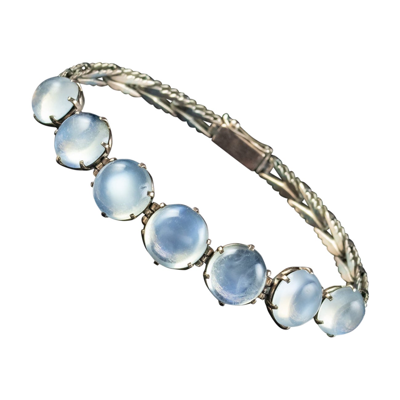 Antique Victorian Moonstone Bracelet 22ct Total For Sale at 1stDibs