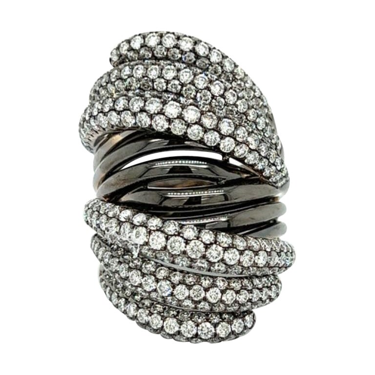 Bold 4.22 Carat Diamond and 18k Stacked Ring For Sale at 1stDibs