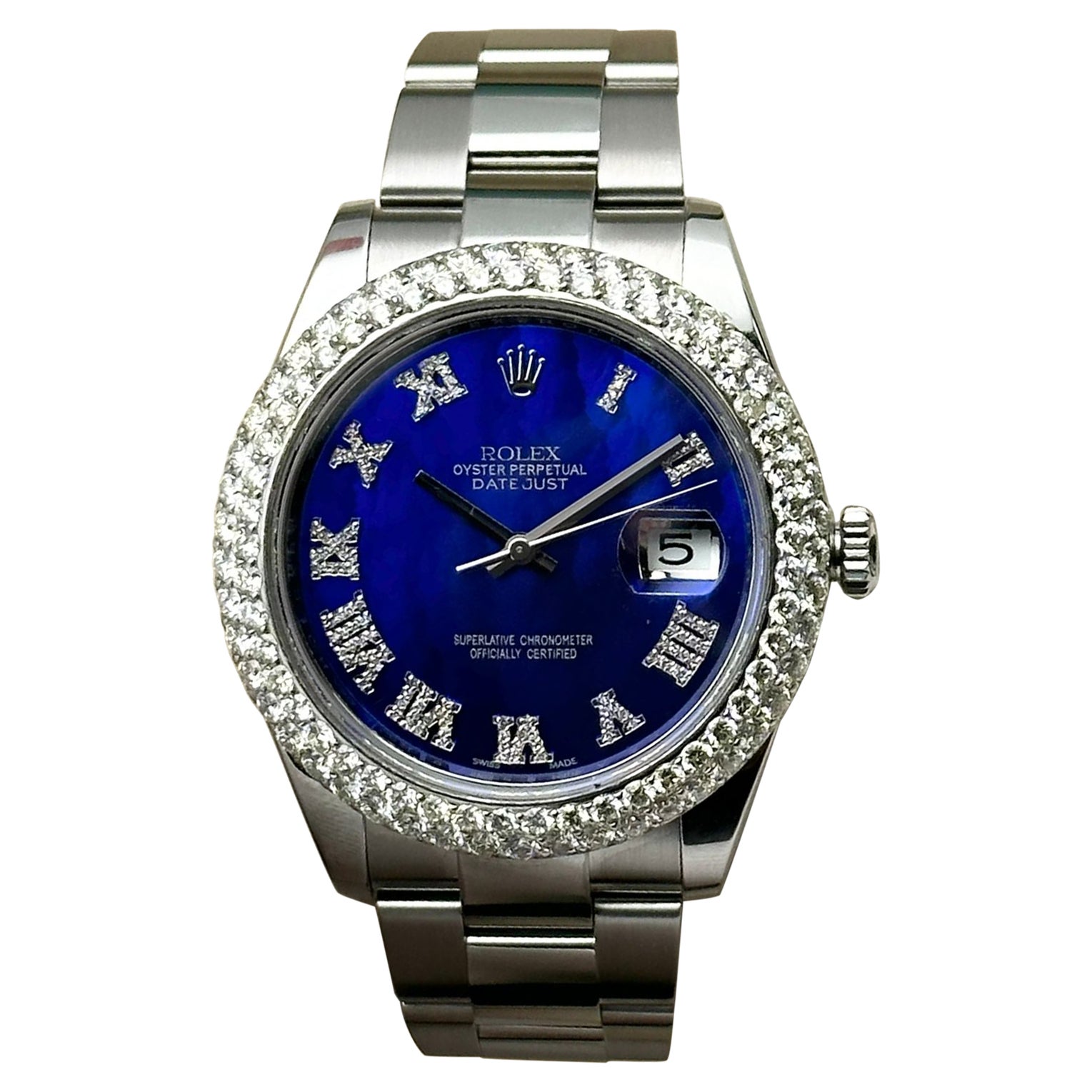 Rolex Datejust 41 126300 Custom Diamonds 20 Carat Steel Automatic Men ...