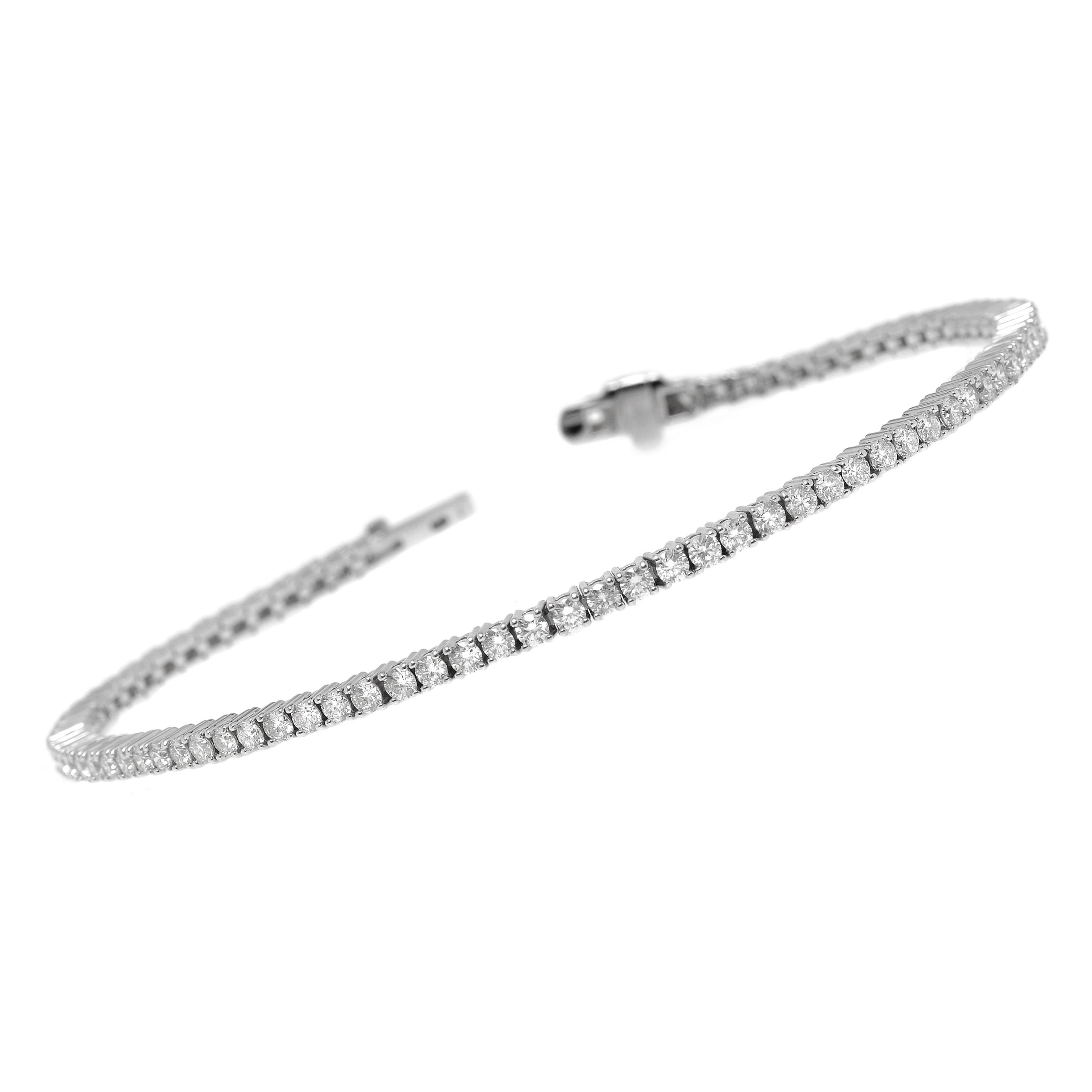 Tresorra 18k White Gold Diamond Tennis Bracelet For Sale At 1stdibs
