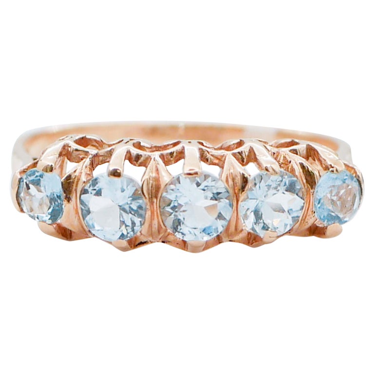 Aquamarine, Rose Gold Ring For Sale at 1stDibs