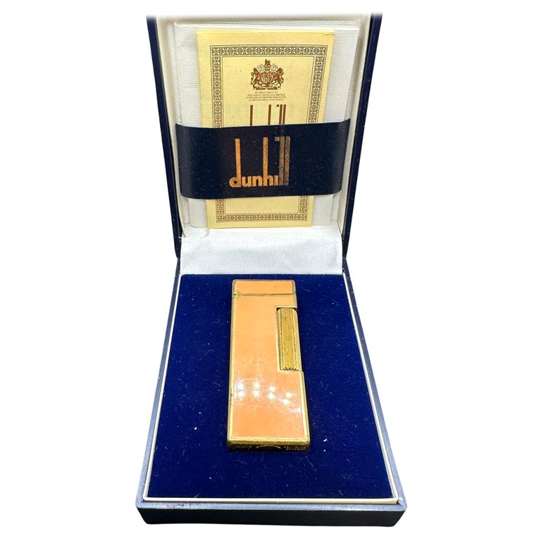 Retro Vintage Rare circa 1980 Dunhill Orange Lacquer and Gold Plated ...