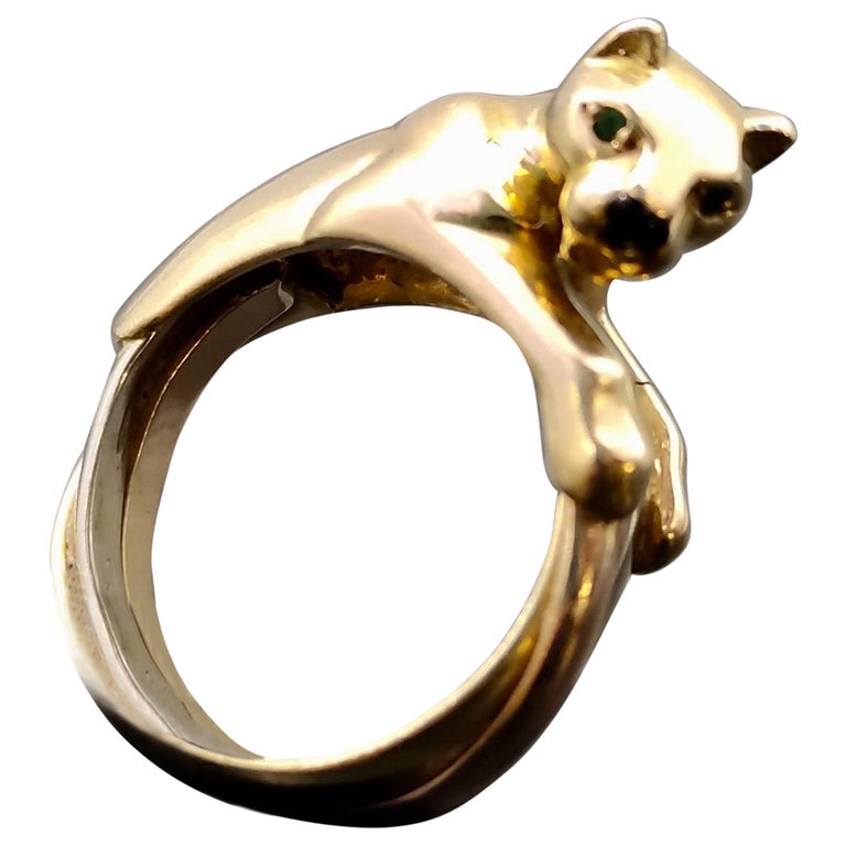 Cartier Gold 18k Three Colours "Panthere" Ring For Sale at 1stDibs