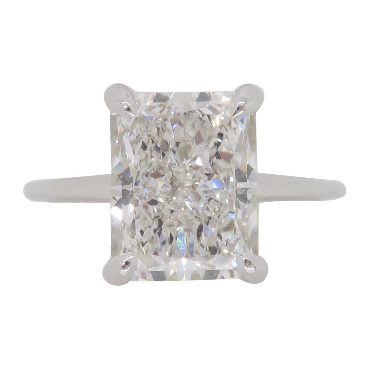 Radiant Cut Diamond Solitaire Engagement Ring For Sale at 1stDibs ...