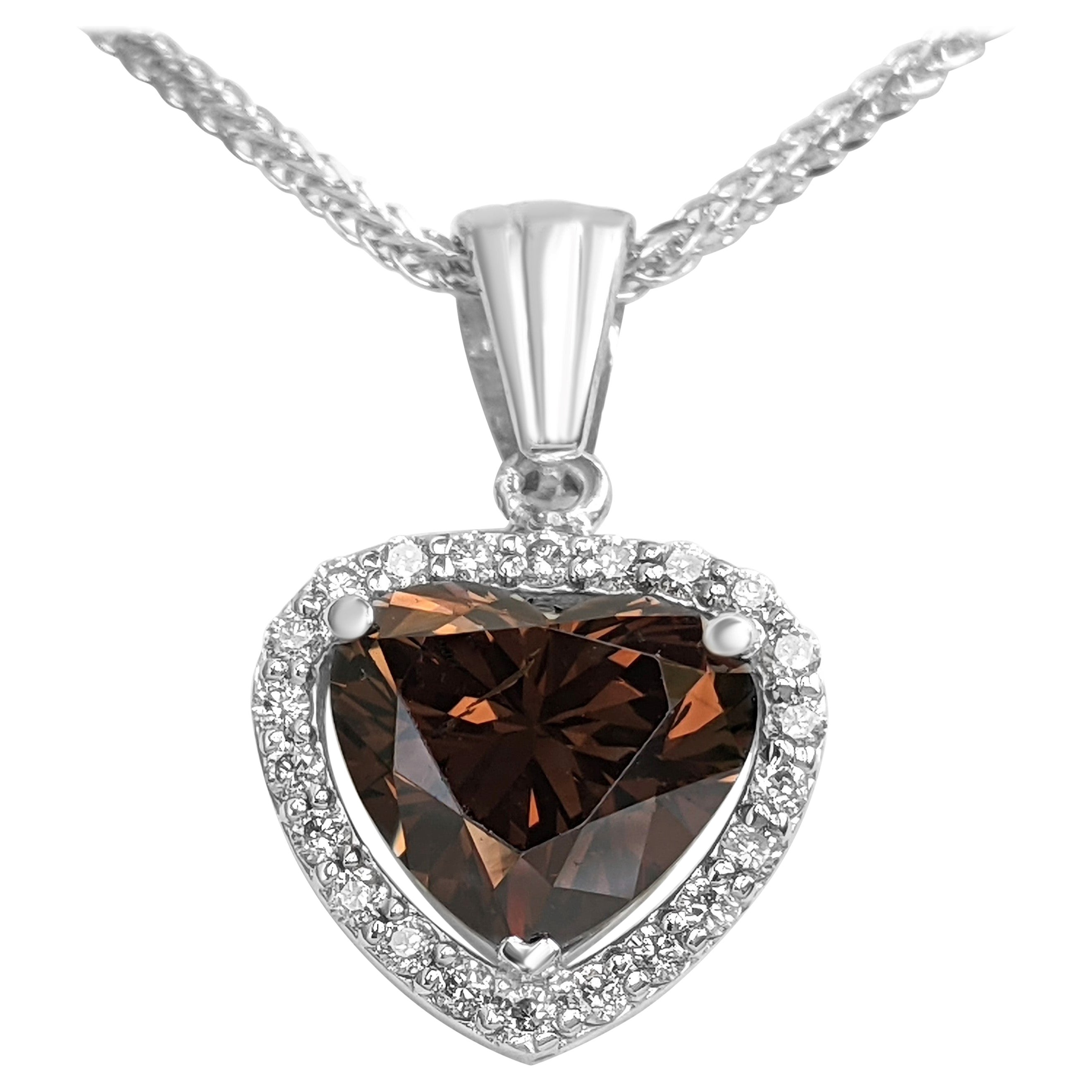 2.15cttw Fancy Color Fancy Heart Diamonds Pendant Necklace For Sale at ...