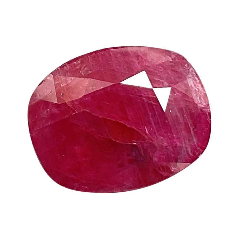 Certified 11.03 Carats No Heat Burmese Ruby Oval Faceted Cutstone ...