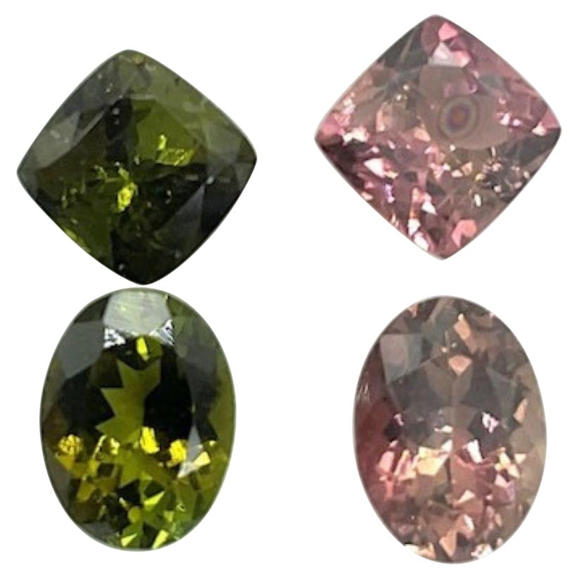 2.85 Carats Tourmaline Mix Match Pair, Peach and Pink and Green Color ...