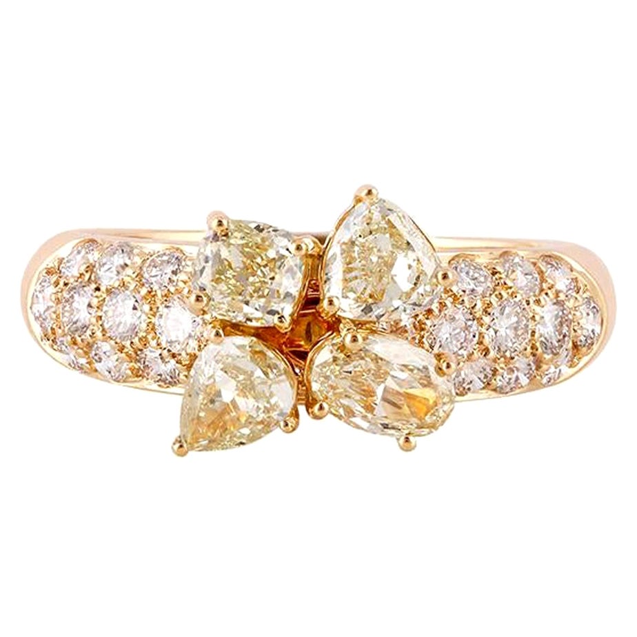 Customizable Brilliant 1.2 ct Diamond Studded Dome Ring in Solid 18K ...