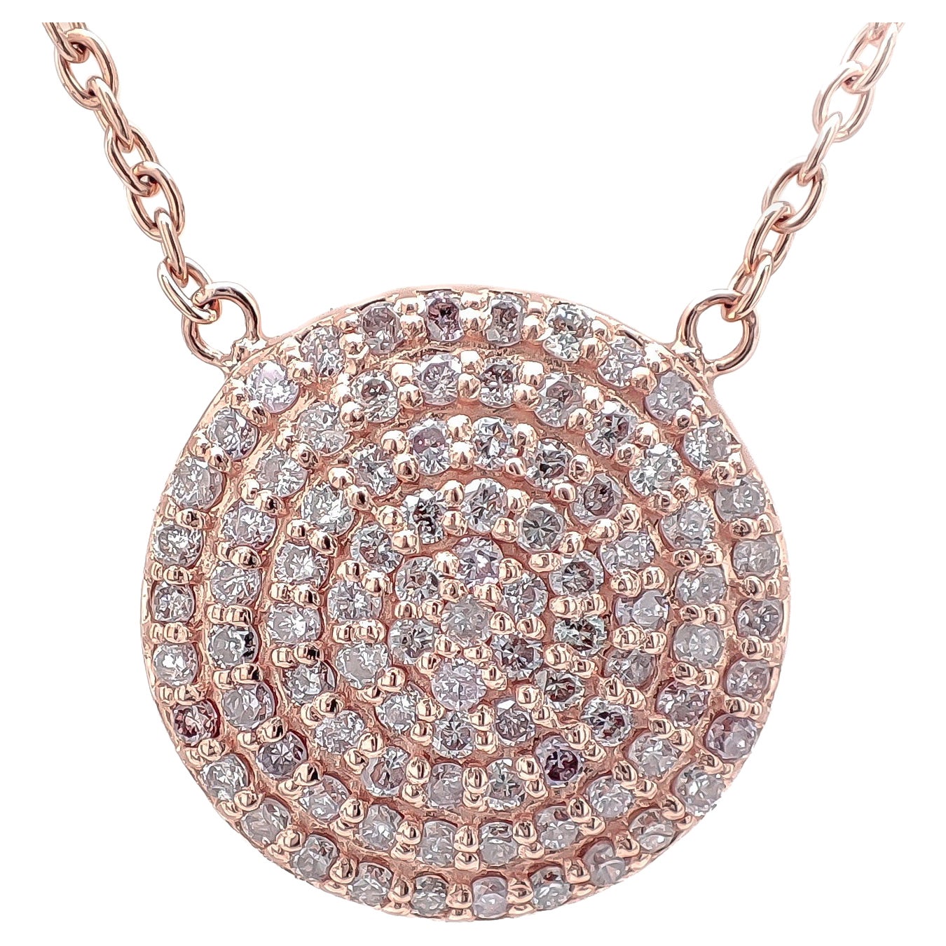 0.62ct Natural Pink Diamond Pendant Necklace 14K Rose Gold For Sale at ...