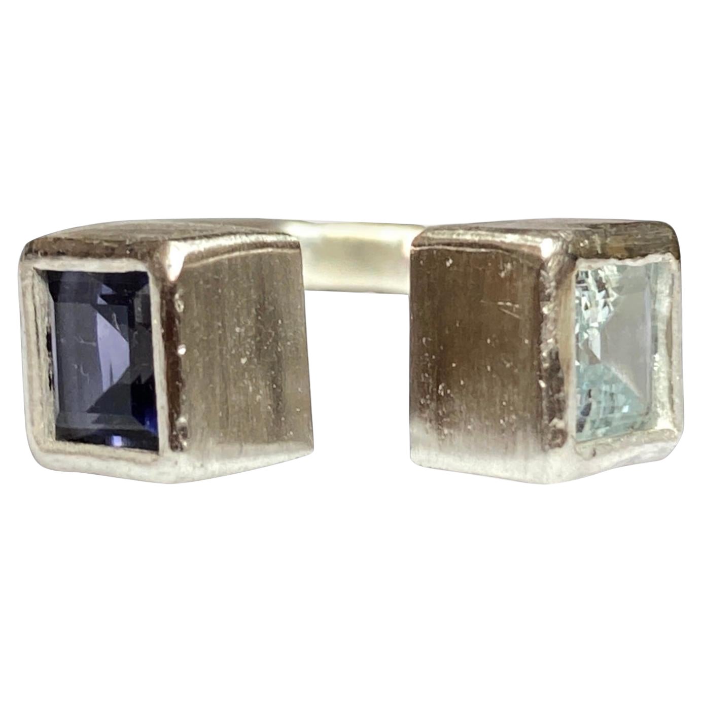 Deborah Murdoch Sterling Silver Iolite with Aquamarine Ring For Sale at ...
