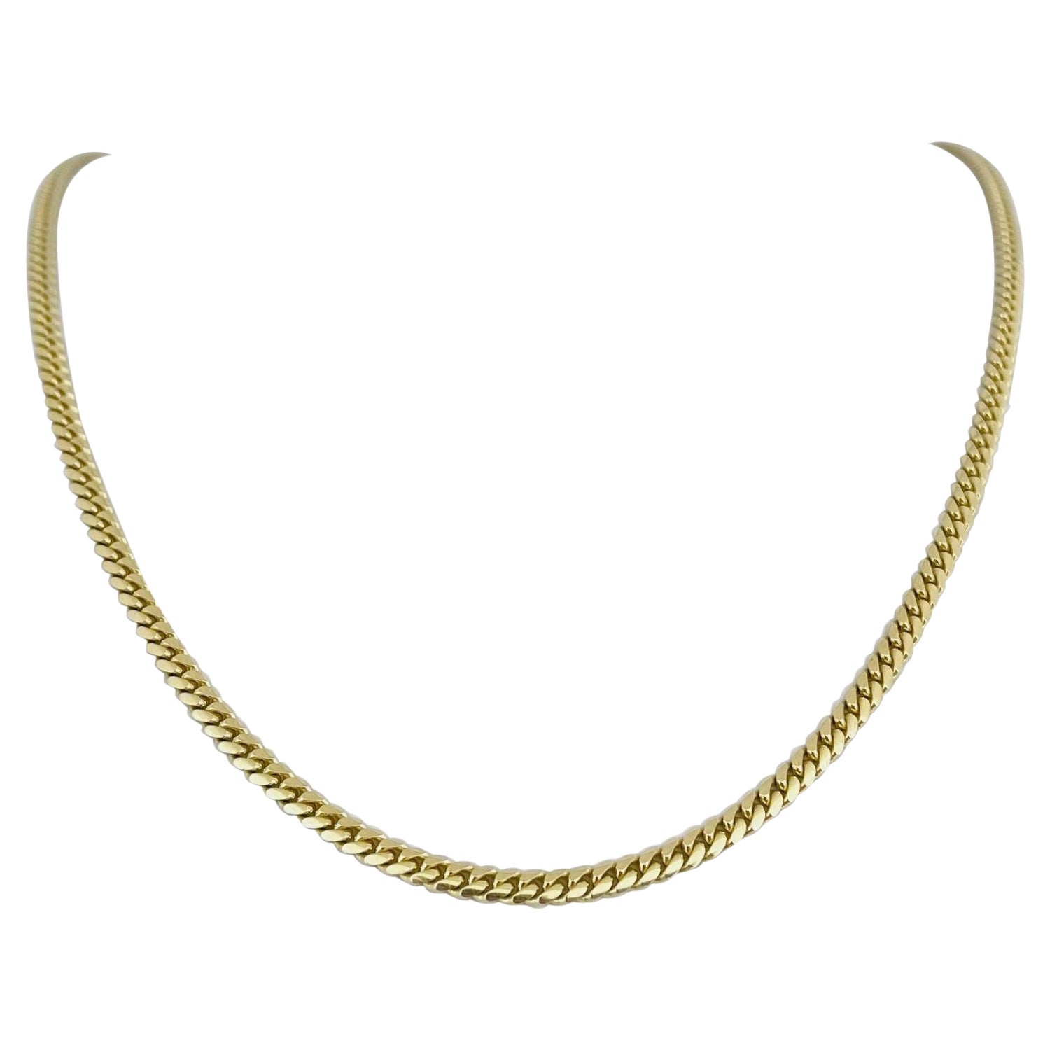 10 Karat Yellow Gold Hollow Thick Cuban Curb Link Chain Necklace For ...