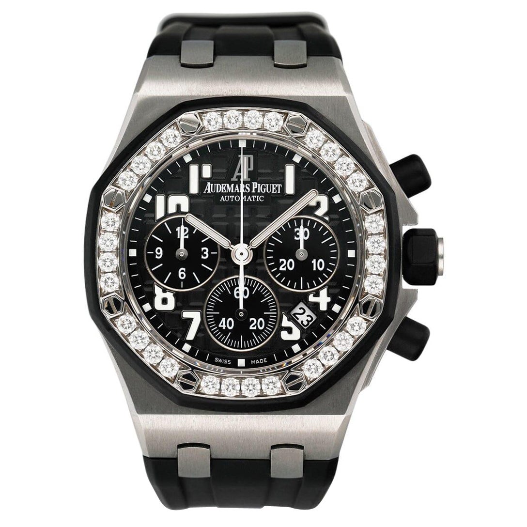 Audemars Piguet Royal Oak Black Dial Steel Ladies Watch 67650ST Box ...