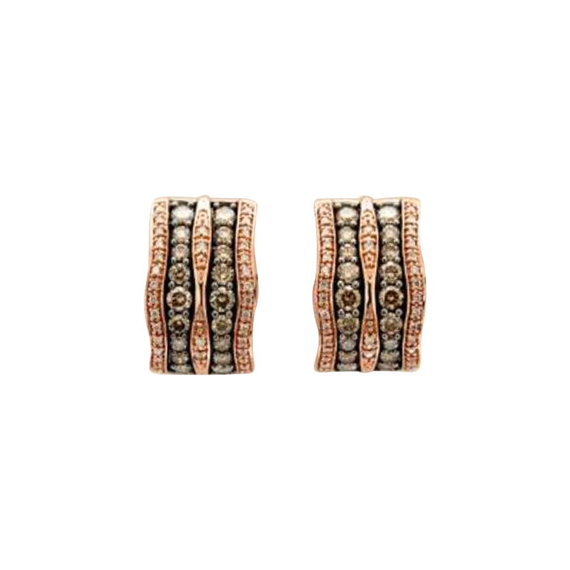 Earrings Featuring Chocolate and Vanilla Diamonds Set in 14k Strawberry ...