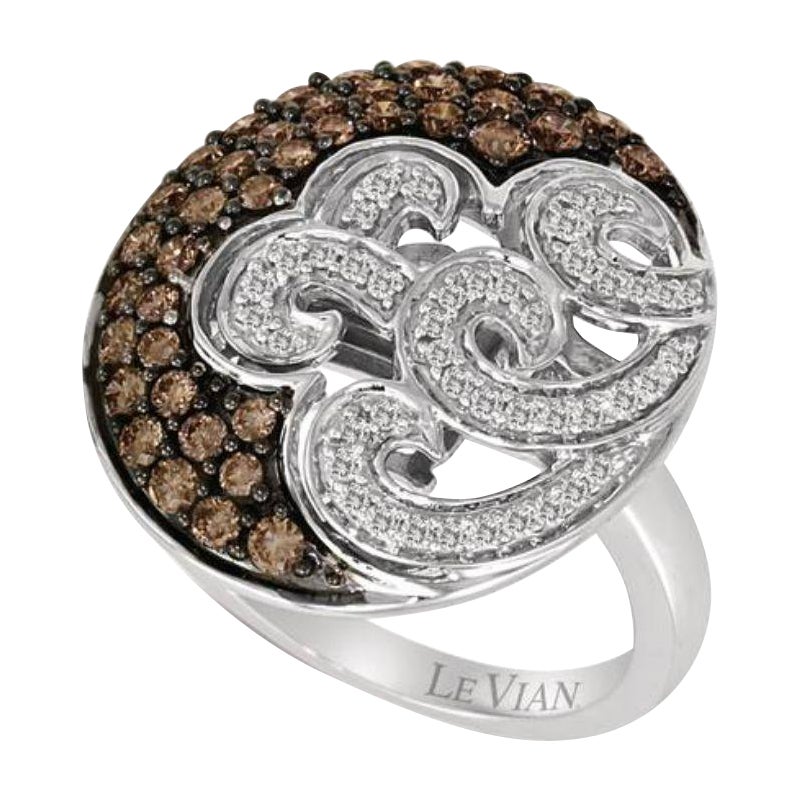 Ring Featuring Chocolate Diamonds, Vanilla Diamonds Set in 14k Vanilla ...