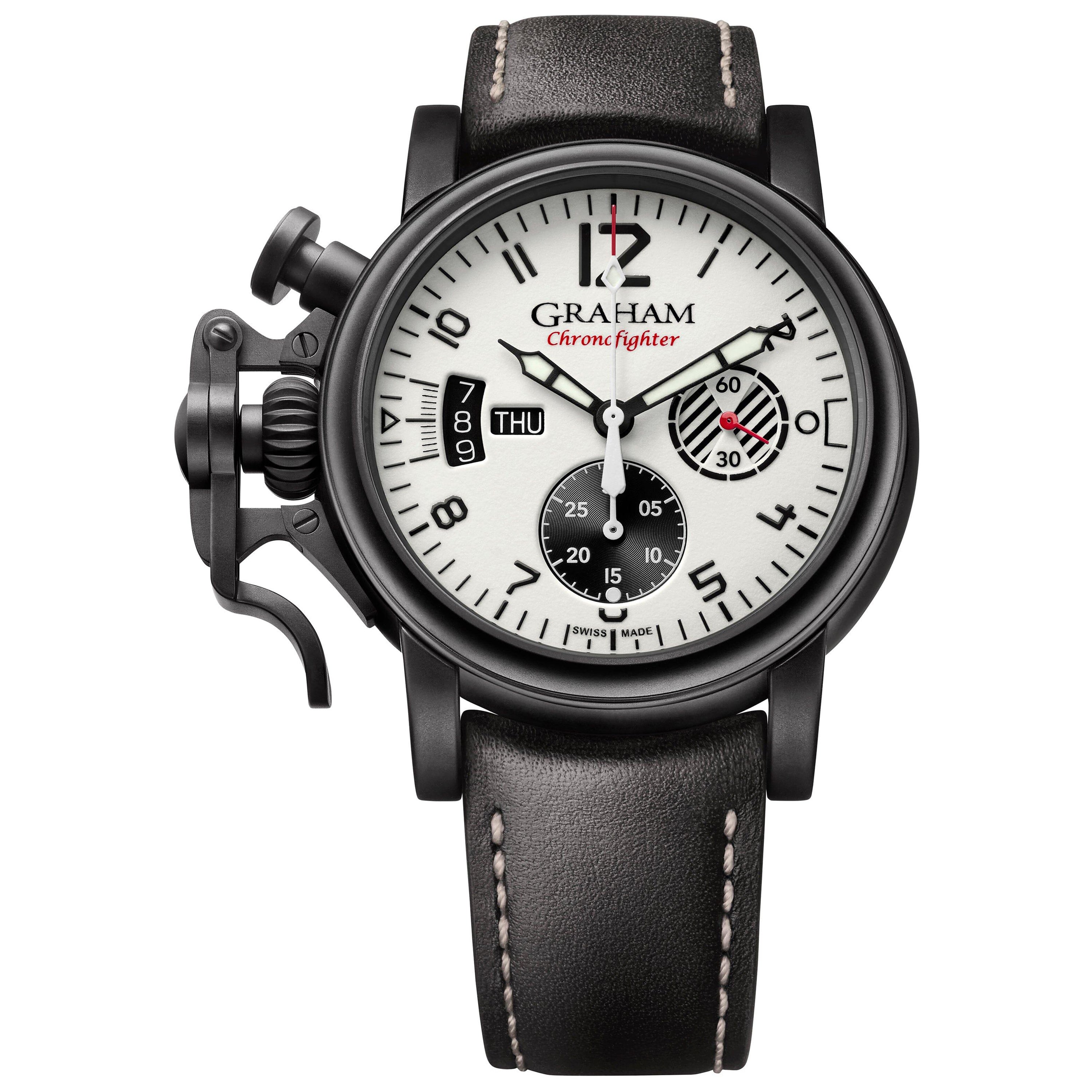 Graham Chronofighter Vintage Aviator "DLC White Limited Edition" Watch ...