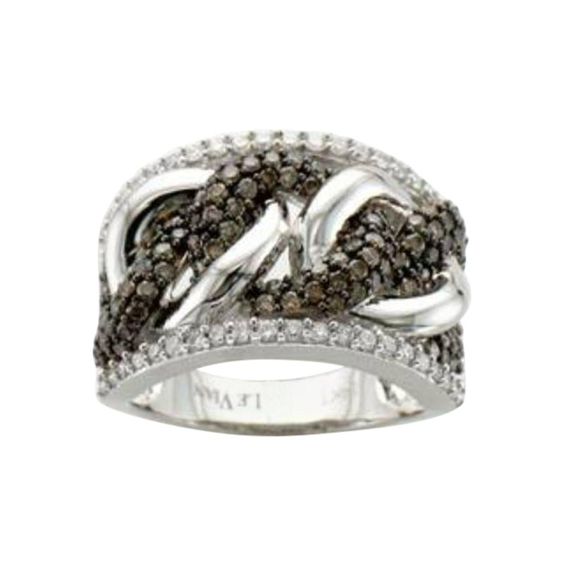 Ring featuring Chocolate Diamonds, Vanilla Diamonds Set in 14k Vanilla ...