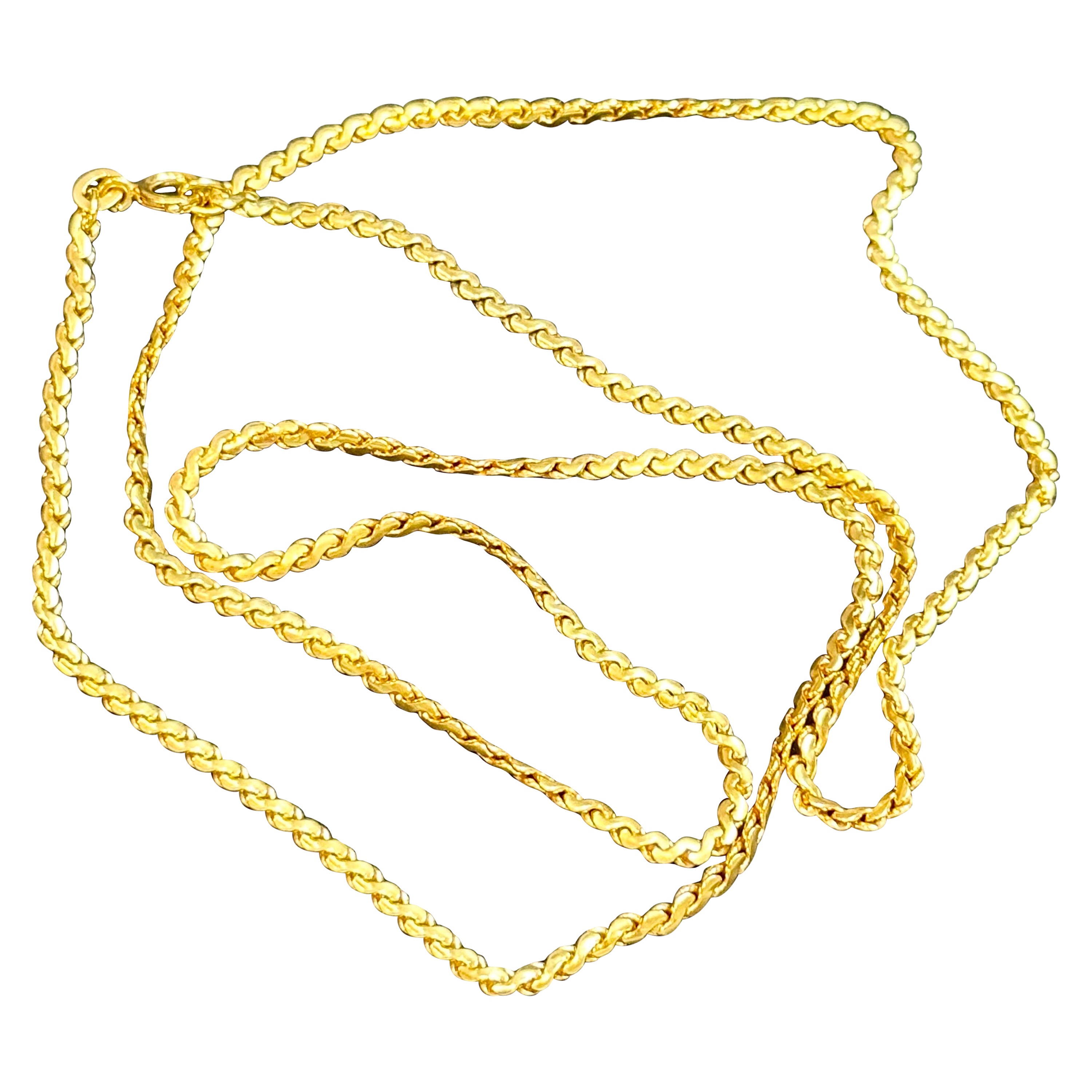 Vintage 18 Karat Yellow Gold 9.6 Gm S Link Chain Necklace For Sale at ...
