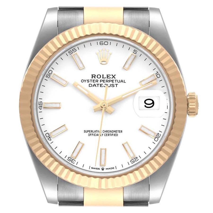 Rolex Datejust 41 Steel Rose Gold Diamond Dial Mens Watch 126301 Unworn ...