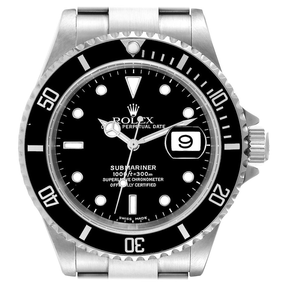 Rolex Submariner 16610 Z Serial Box and Papers Black Dial No Holes Case ...