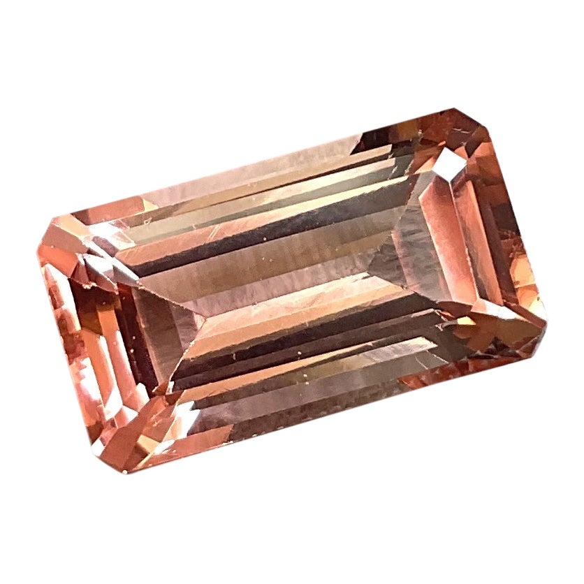 8.00 Carats Peach Pink Tourmaline Octagon Faceted Cut Stone Natural ...