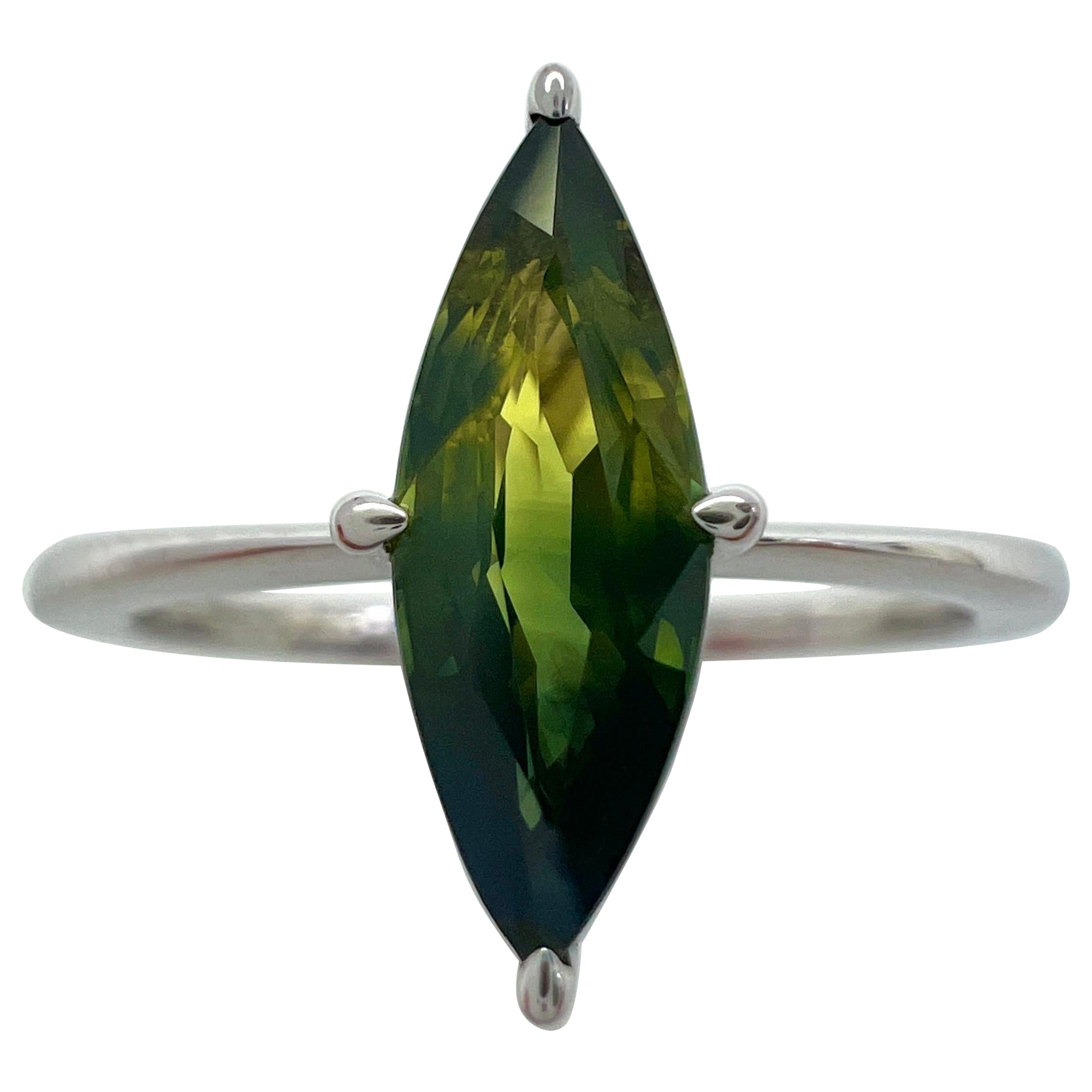 IGI Certified Unique 1.04C Parti Colour Sapphire Marquise 18K White ...