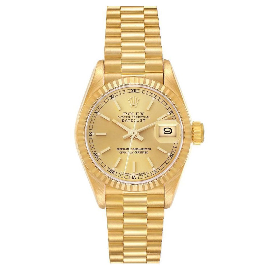 Ladies 18 Karat DateJust "President" with Original Lapis Dial 1995 at ...