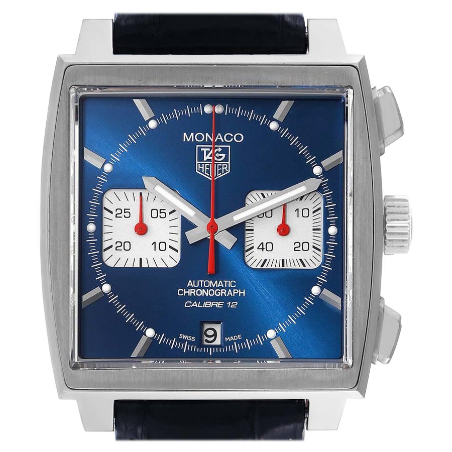 Tag Heuer Monaco Cronografo Quadrante Blu Acciaio Orologio Uomo CAW211P ...