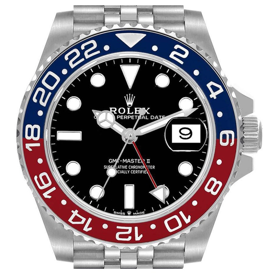 Rolex GMT Master II Pepsi Bezel Jubilee Steel Mens Watch 126710 Box ...