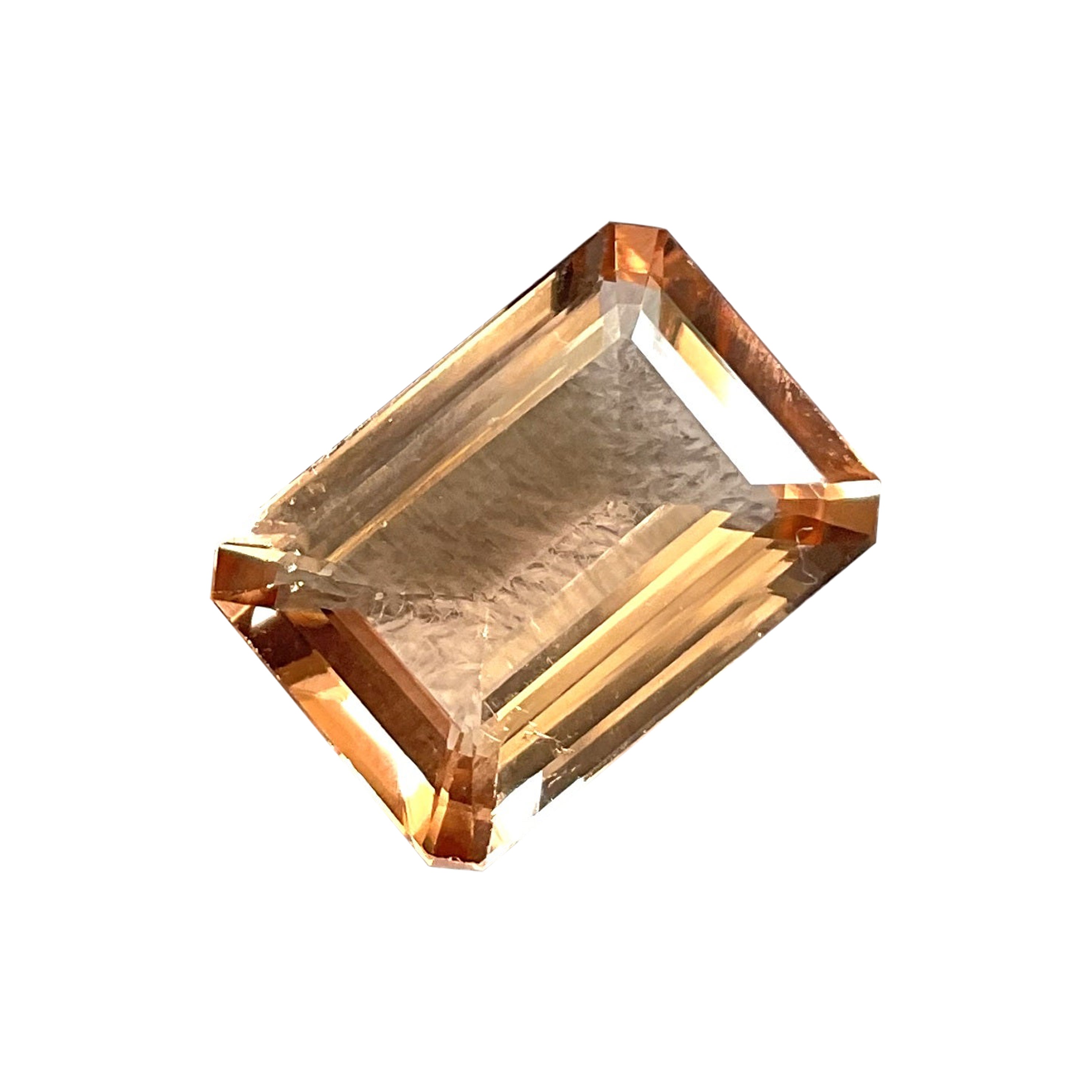 6.80 Carats Orange Tourmaline Octagon Faceted Cut Stone Jewelry Natural ...